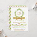 Modern Chevron Green Tan Birthday Invitation | Zazzle
