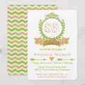 Modern Chevron Green Tan Birthday Invitation | Zazzle