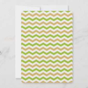 Modern Chevron Green Tan Birthday Invitation | Zazzle