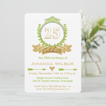 Modern Chevron Green Tan Birthday Invitation | Zazzle