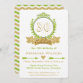 Modern Chevron Green Tan Birthday Invitation | Zazzle