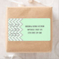 Modern chevron grey, mint green wedding label | Zazzle