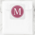 Modern Chevron Maroon Circle Monogram Stickers | Zazzle