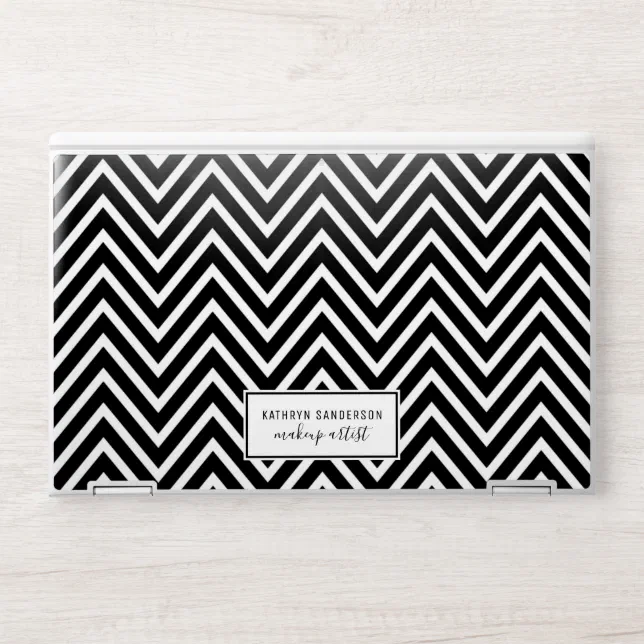 MODERN CHEVRON PATTERN simple plain black white HP Laptop Skin | Zazzle