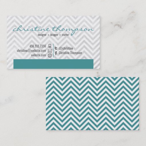 Modern Chevron Professional Business Card | Zazzle