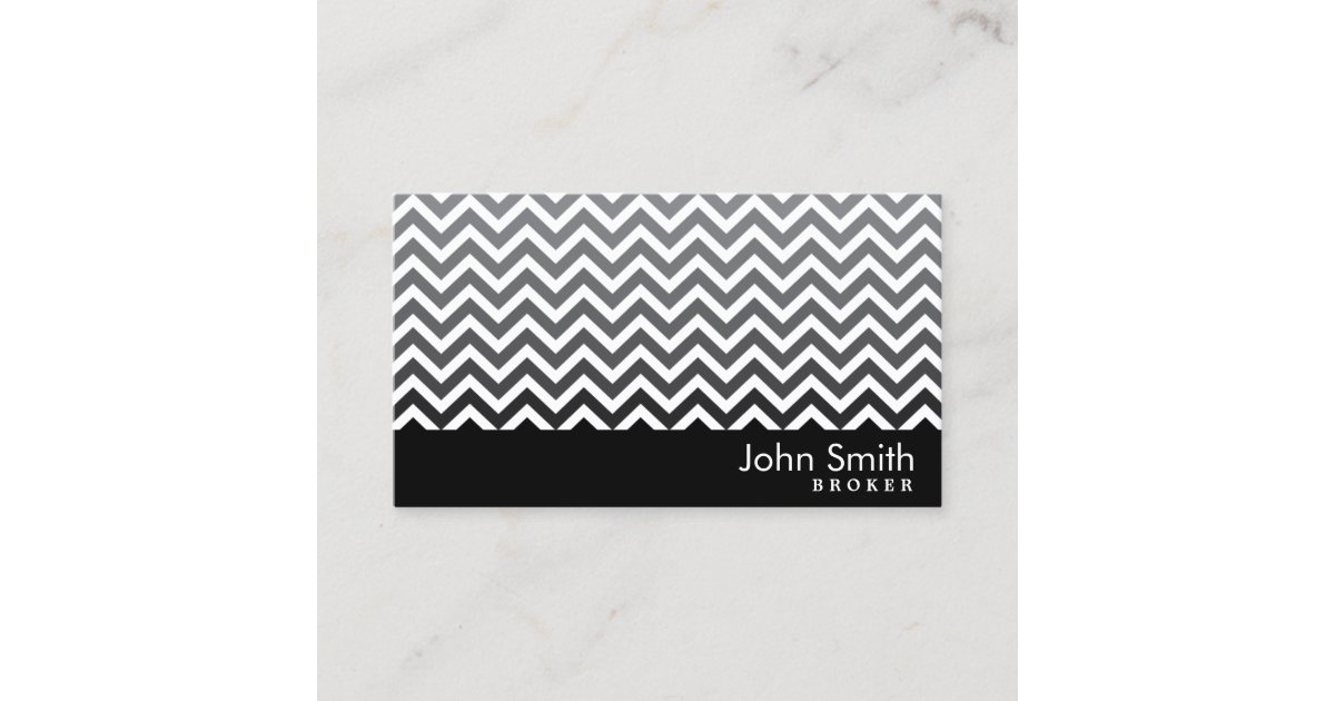 Modern Chevron Real Estate Broker Business Card | Zazzle