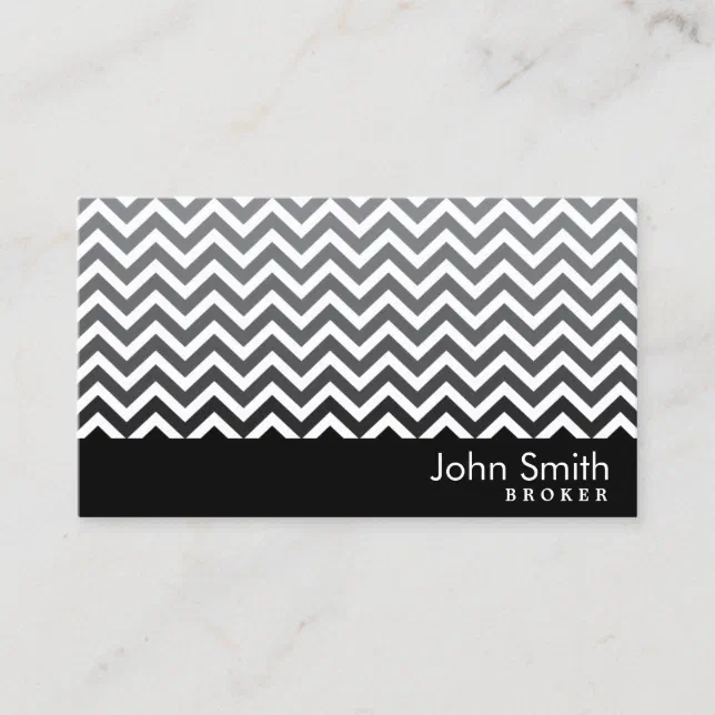 Modern Chevron Real Estate Broker Business Card | Zazzle