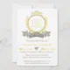Modern Chevron Yellow Gray Birthday Invitation | Zazzle