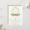 Modern Chevron Yellow Gray Birthday Invitation | Zazzle