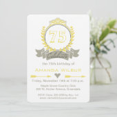 Modern Chevron Yellow Gray Birthday Invitation | Zazzle