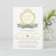 Modern Chevron Yellow Gray Birthday Invitation | Zazzle
