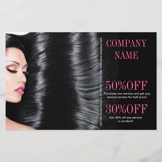 modern chic beauty salon Hair Stylist Flyer | Zazzle