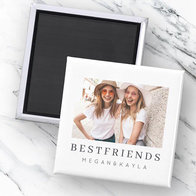 Modern Chic Best Friends BFF Photo Magnet | Zazzle