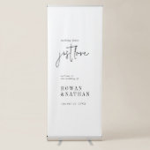 Modern Chic Black and White Just Love Welcome Retractable Banner | Zazzle