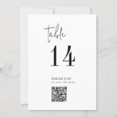 Modern Chic Black and White QR Code Table Number | Zazzle