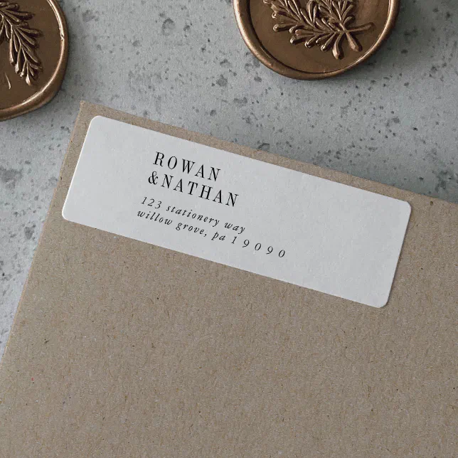 Modern Chic Black and White Return Address Labels | Zazzle