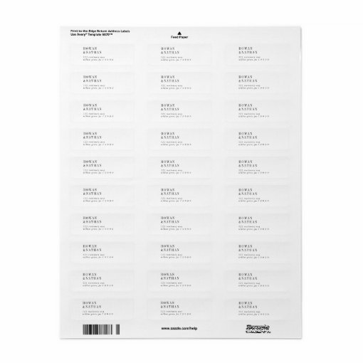 Modern Chic Black and White Return Address Labels | Zazzle