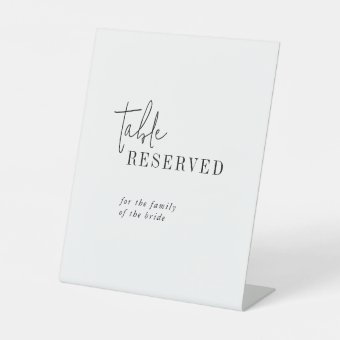 Modern Chic Black and White Table Reserved Sign | Zazzle