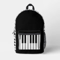 Modern Chic Black & White Piano Keyboard Printed Backpack | Zazzle