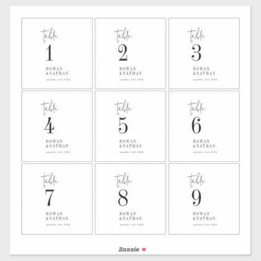 Modern Chic Black White Table Number Wine Labels | Zazzle