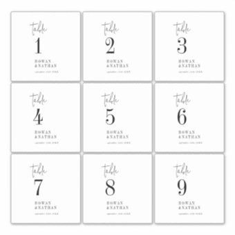 Modern Chic Black White Table Number Wine Labels | Zazzle