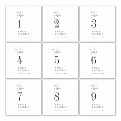 Modern Chic Black White Table Number Wine Labels | Zazzle