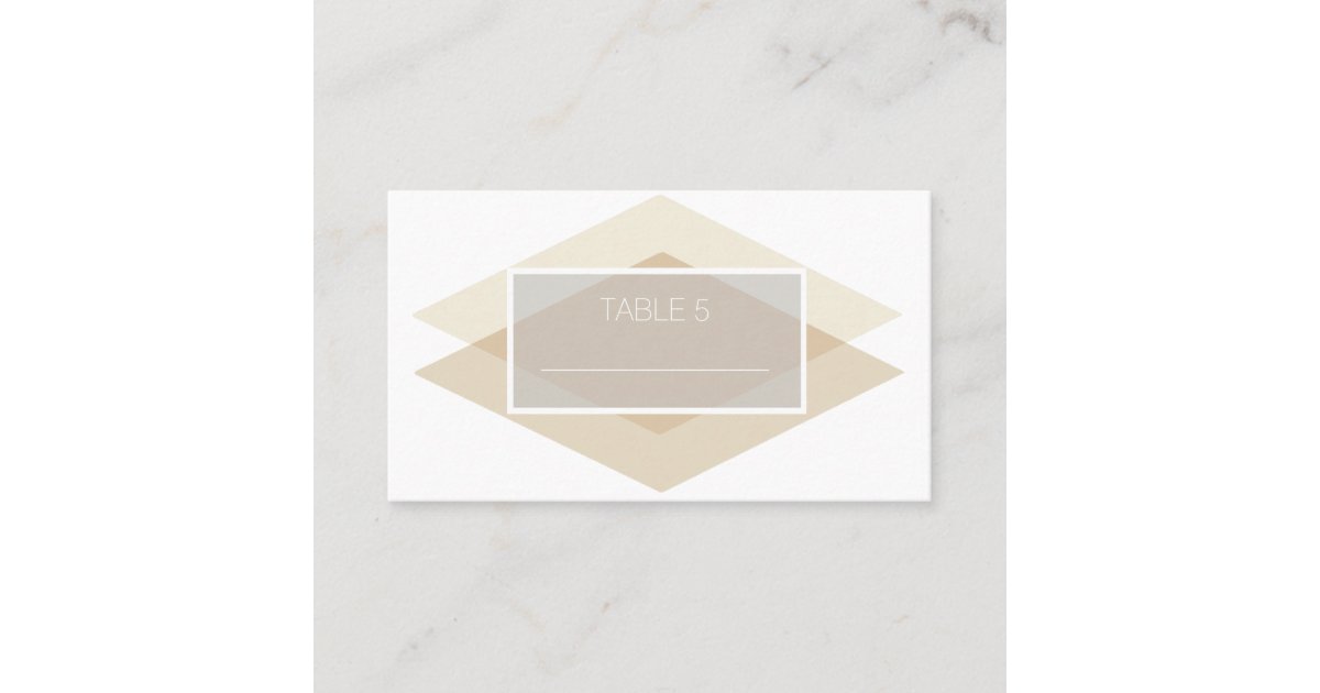 Modern & Chic Blush Diamond Overlay | Table Card | Zazzle
