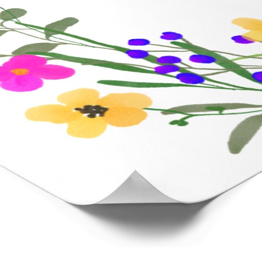 Modern chic boho wild flowers graduation welcome poster | Zazzle