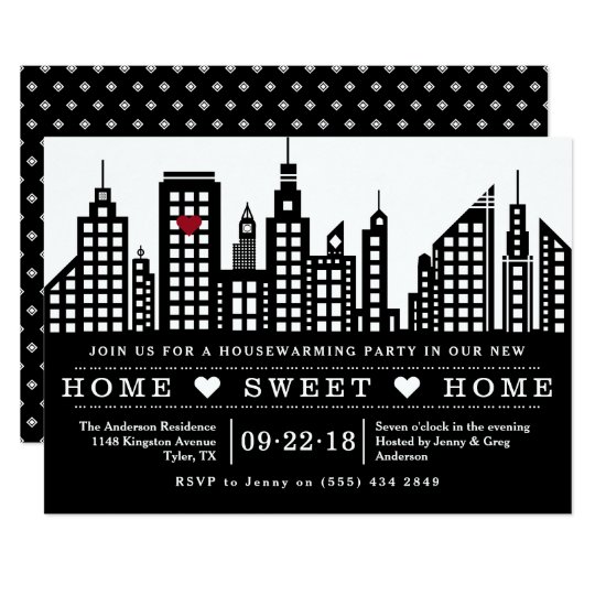 Modern Chic Cityscape New Home Housewarming Party Invitation | Zazzle.com