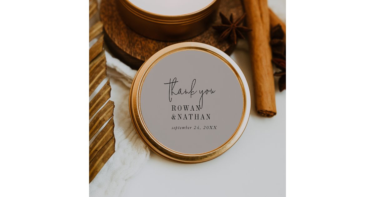 Modern Chic COLOR EDITABLE Thank You Stickers | Zazzle