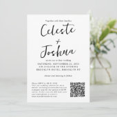 Modern Chic Elegant 4 Photo QR Code Wedding Invitation | Zazzle