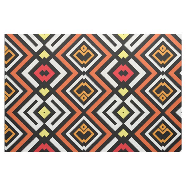 African Geometric Pattern Fabric | Zazzle