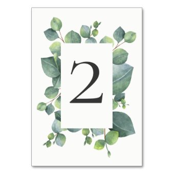 Modern Chic Eucalyptus Foliage Table Number Card | Zazzle