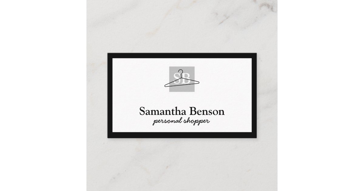 Modern chic fashion stylist personal shopper business card | Zazzle