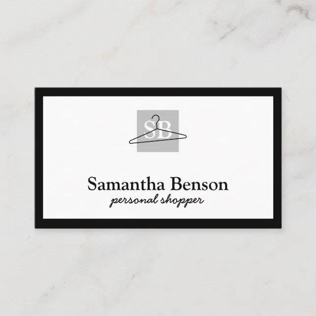 Modern chic fashion stylist personal shopper business card | Zazzle