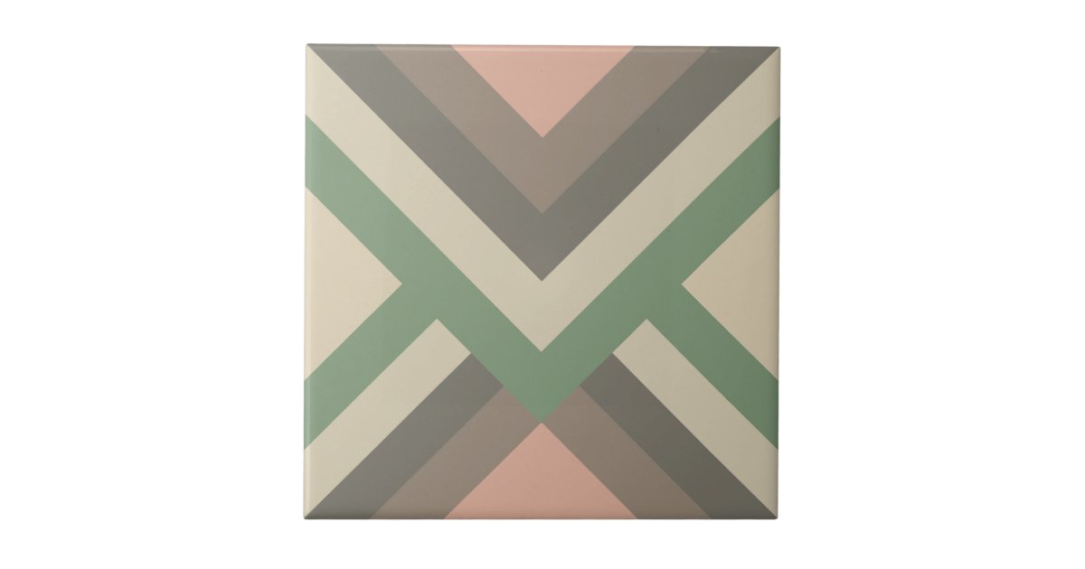 Modern Chic Geometric Pastel Colors Ceramic Tile | Zazzle