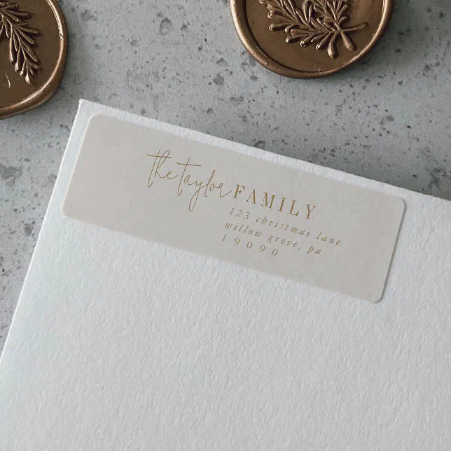 Modern Chic | Gold Family Return Address Label | Zazzle