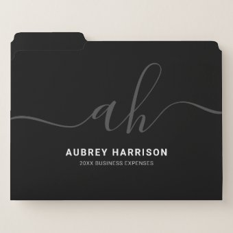 Modern Chic Handwritten Monogram File Folder | Zazzle