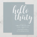 Modern Chic Light Blue White 30th Birthday Party Invitation | Zazzle