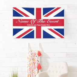 Modern chic london UK union jack flag Banner | Zazzle