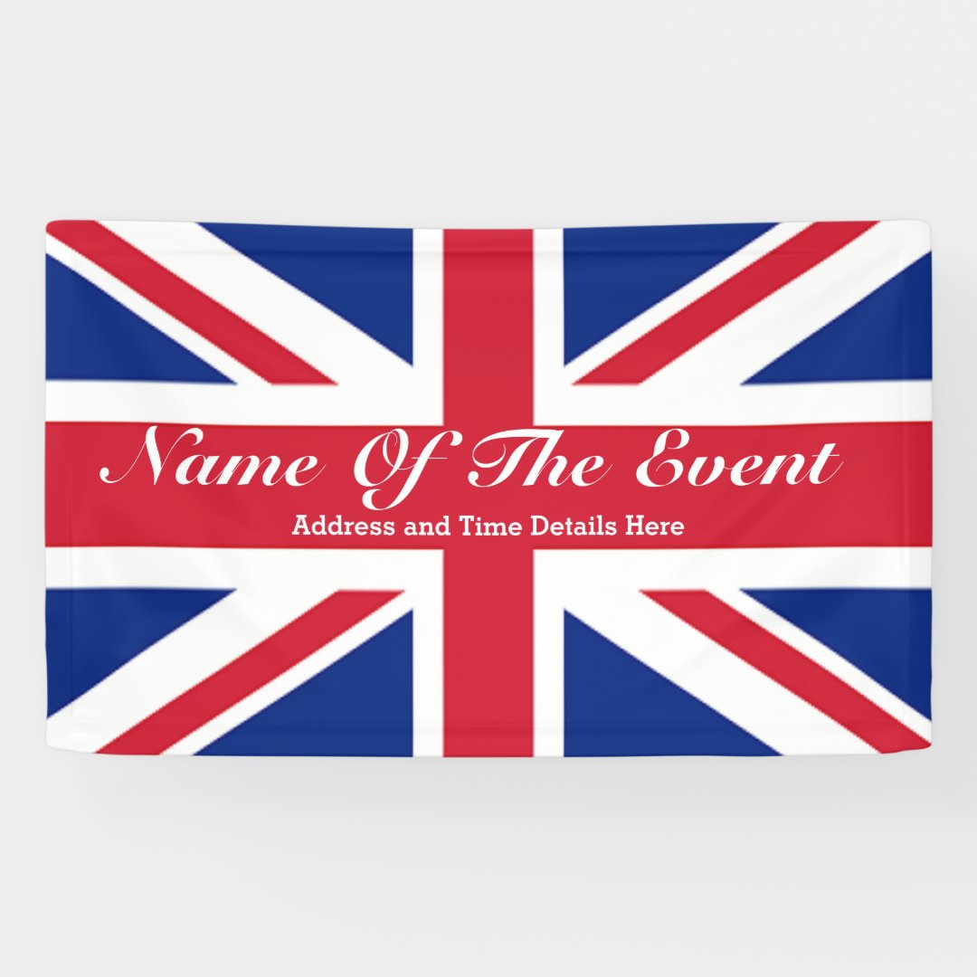 Modern chic london UK union jack flag Banner | Zazzle