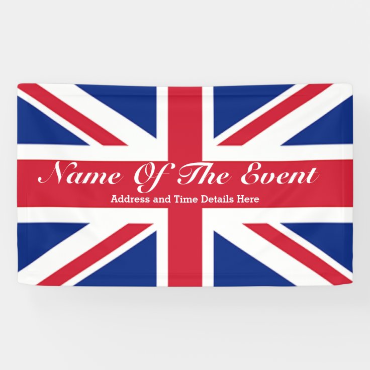 Modern chic london UK union jack flag Banner | Zazzle