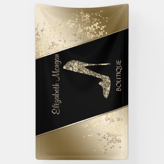 Modern Chic ,Luminous, Diamonds High Heels Banner | Zazzle
