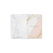 Modern Chic Minimalist Geometric Marble Gold Pink Pocket Moleskine ...