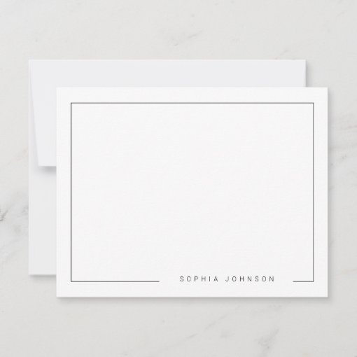 Modern chic minimalist personalized stationery note card | Zazzle