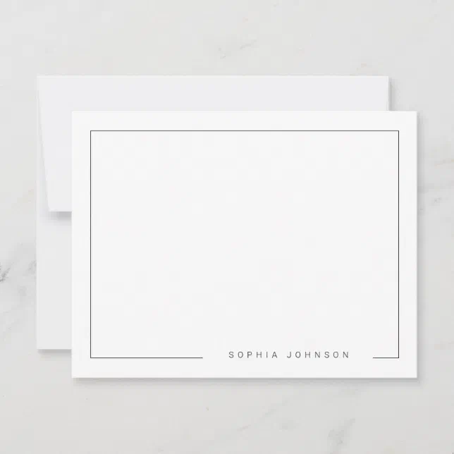 Modern chic minimalist personalized stationery note card | Zazzle