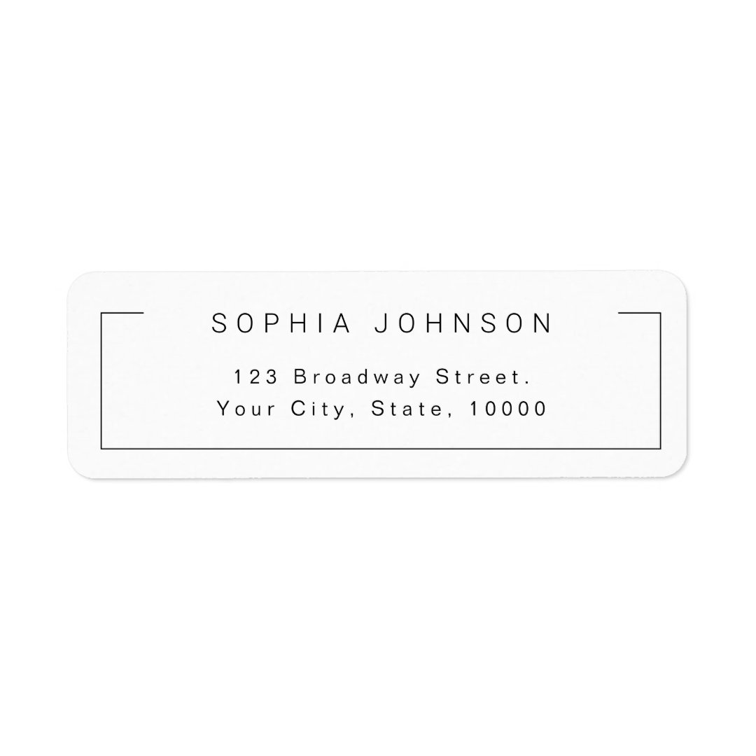 Modern chic minimalist Return Address labels | Zazzle
