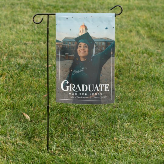 Modern Chic Photo Graduation Garden Flag | Zazzle.com