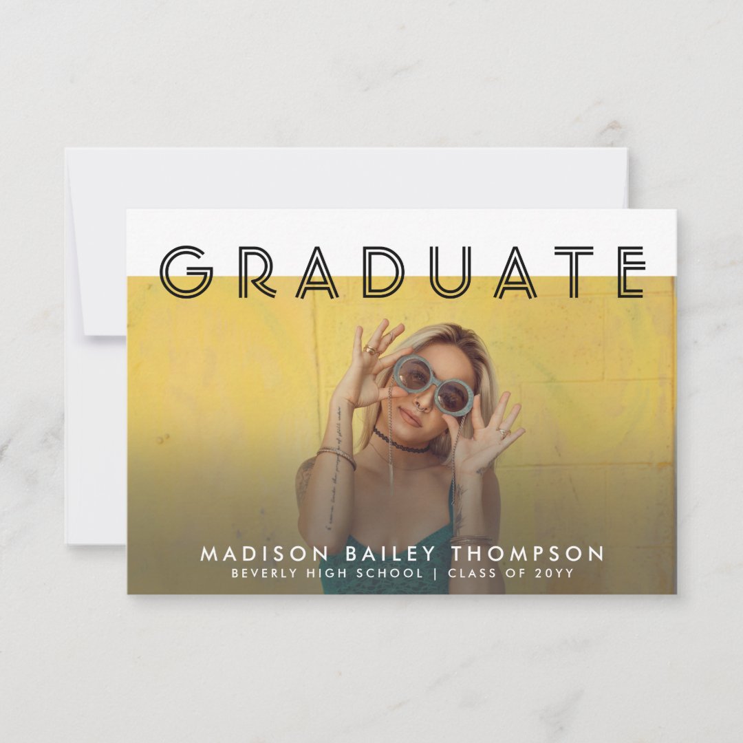 Modern Chic Photo Virtual Graduation Invitation | Zazzle