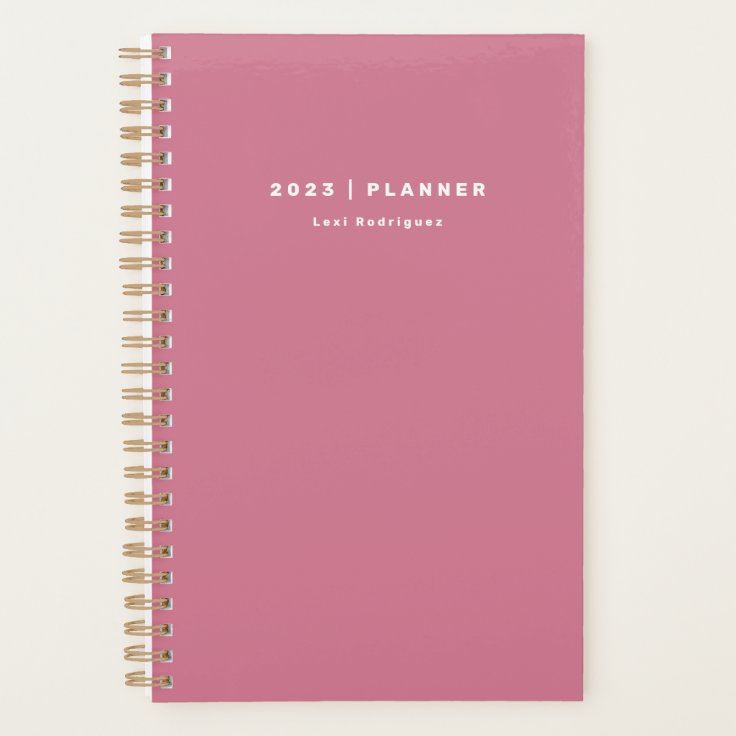 Modern Chic Pink 2023 Weekly Monthly Non-Dated Planner | Zazzle